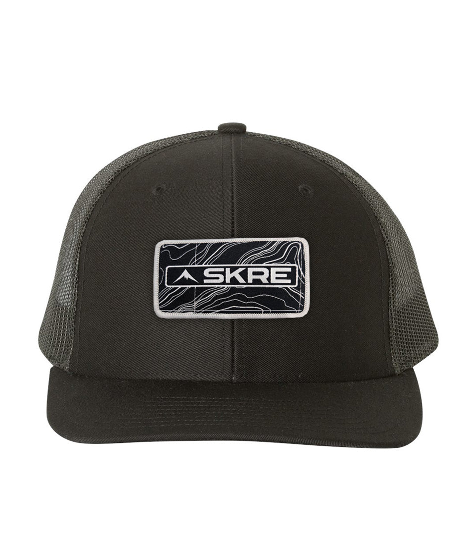 Black Topo patch Hat - Black – Skre Gear